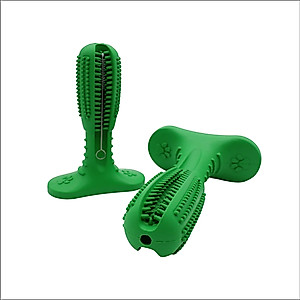 Dog Toothbrush Chew Toy (Patented) for Aggressive Chewers (for Medium and Large Sized Dogs), Dog Teeth Stick, Dog Teeth Cleaning Toy, Toys for Dogs, Green