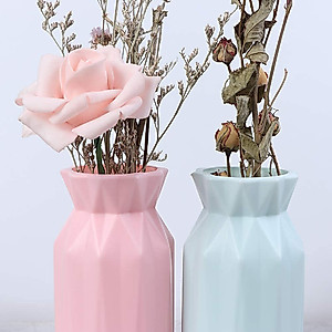 Ceramic Look Plastic Vase Creative Plant Vase Without Flower 4 Pcs Ceramic Look Plastic Vase Unbreakable Vase for Flowers Plastic Vases