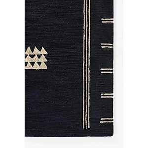 Momeni Simba Wool Hand Tufted Contemporary Indoor Area Rug, Navy, 5' X 8'