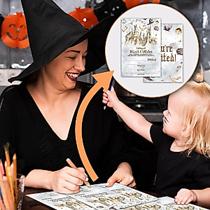 YQV Magical Wizard Birthday Invitations Cards, 4"x 6" Magician Owl Birthday Party Invites with Envelopes for Halloween Party Decorations Supplies (20 Pieces) - A02