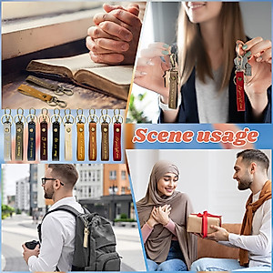 20 Pcs Christian Key Chain Leather Religious Keychain Inspirational Bible Key Chains Verse Quote Keychains Christmas Gifts (Multi Colors)