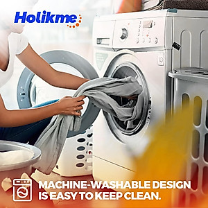 Holikme 36 inches Double Side Draft Stopper Noise Blocker for Bottom of Door Adjustable Door Sweeps, Grey