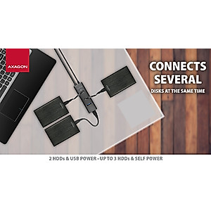 AXAGON HUE-S2B USB-A-Hub, 4X USB 3.0, 1x Micro-USB für Stromversorgung - 300 mm Kabel