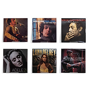 HBlife 6 Pack Vinyl Record Shelf Wall Mount, 4 Inch Clear Acrylic Album Record Holder, Vinyl Display Shelves and Album Frame for Bedroom, Living Room, Store and Home