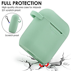 Filoto AirPods Case, Cute AirPod 2nd Generation Case Cover for Women Girls, Silicone Apple AirPods Gen 1/2 Protective Earbuds Case with Rhinestone Bee Keychain Accessories (Cactus Green)