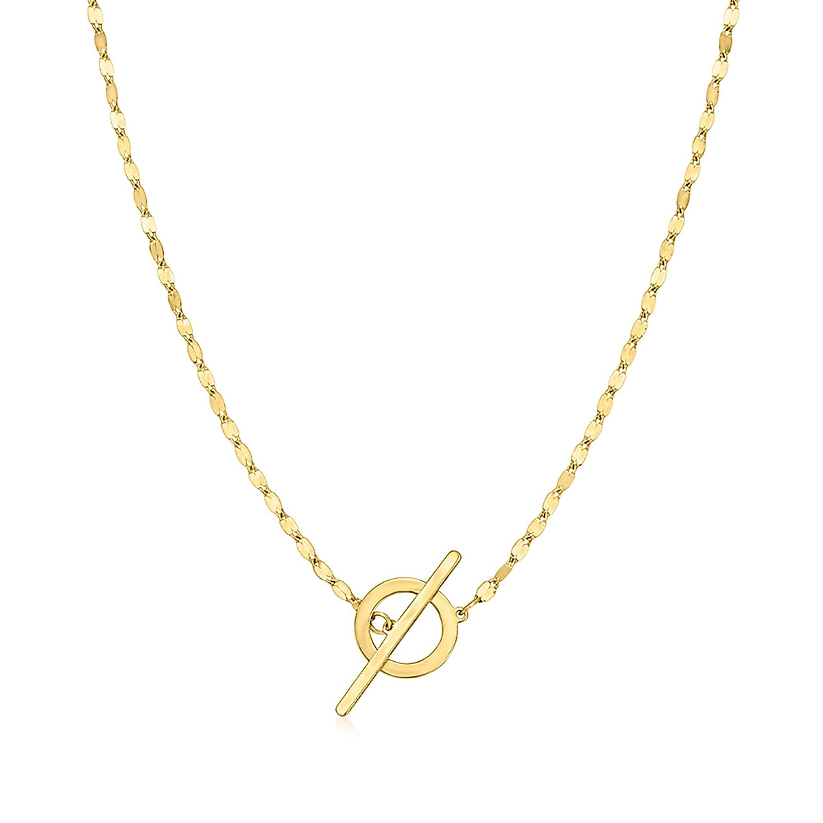 RS Pure by Ross-Simons Italian 14kt Yellow Gold Lumachina-Chain Toggle Necklace. 16 inches