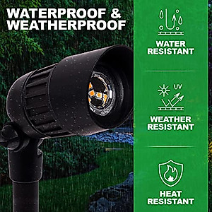 GreenLighting Low Voltage Outdoor Lights - 280 Lumen Modern Spotlights - Walkway Lights, Garden Lights, Lawn or Landscape Lighting - Waterproof and Rust-Resistant (Black, 6 Pack)