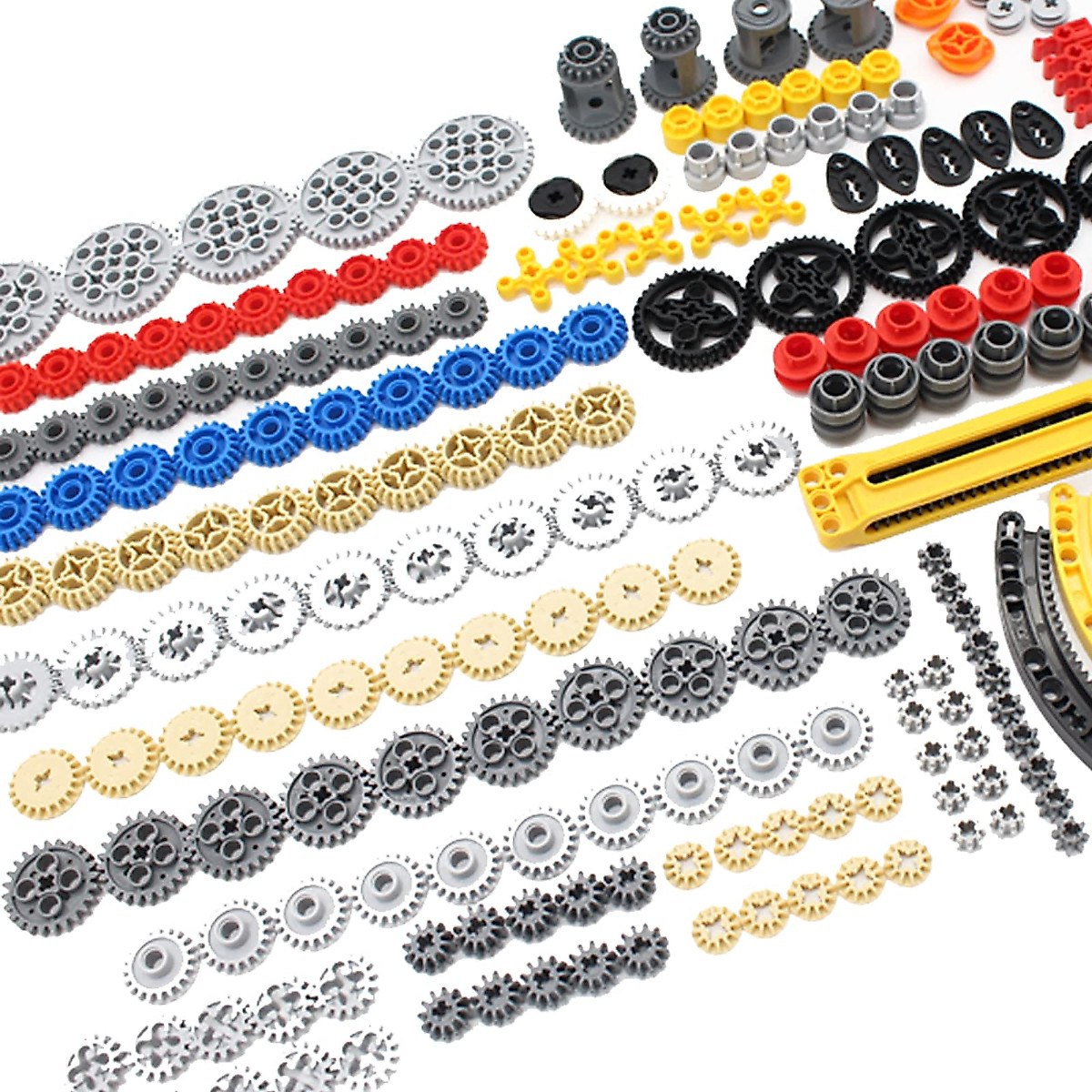 KonHaovF 213PCS Differential Gear Box Set for Technic Series Parts Compatible with Lego Technic Parts, DIY Gears Assortment Pack(Liftarm, Pins, Axles, Connectors) for Technic Building Blocks Set