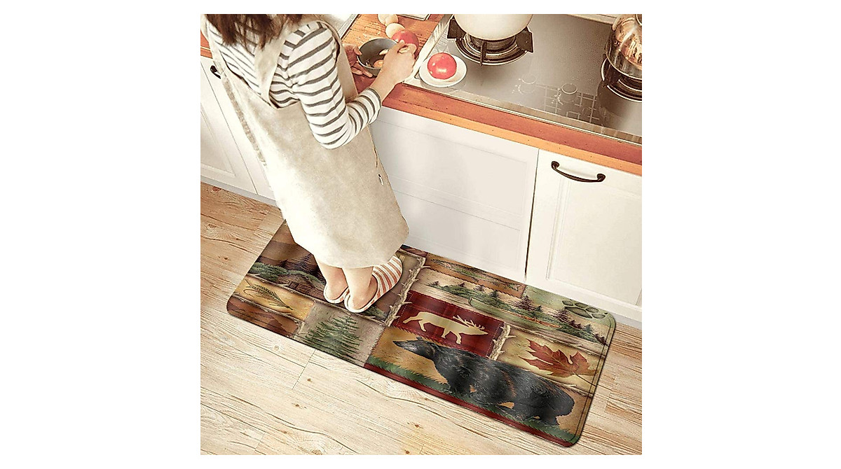 Rustic Lodge Kitchen Mat - Anti-Fatigue Non-Slip Floor Rug