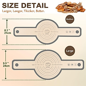 Silicone Bread Sling for Dutch Oven,2 Sizes Set Non-Stick & Odor-Free Bread Baking Mat Set,Anti-slip Reusable Bread Sling with Long Handle,Edge Sealing Design,Essential Sourdough Bread Baking Supplies