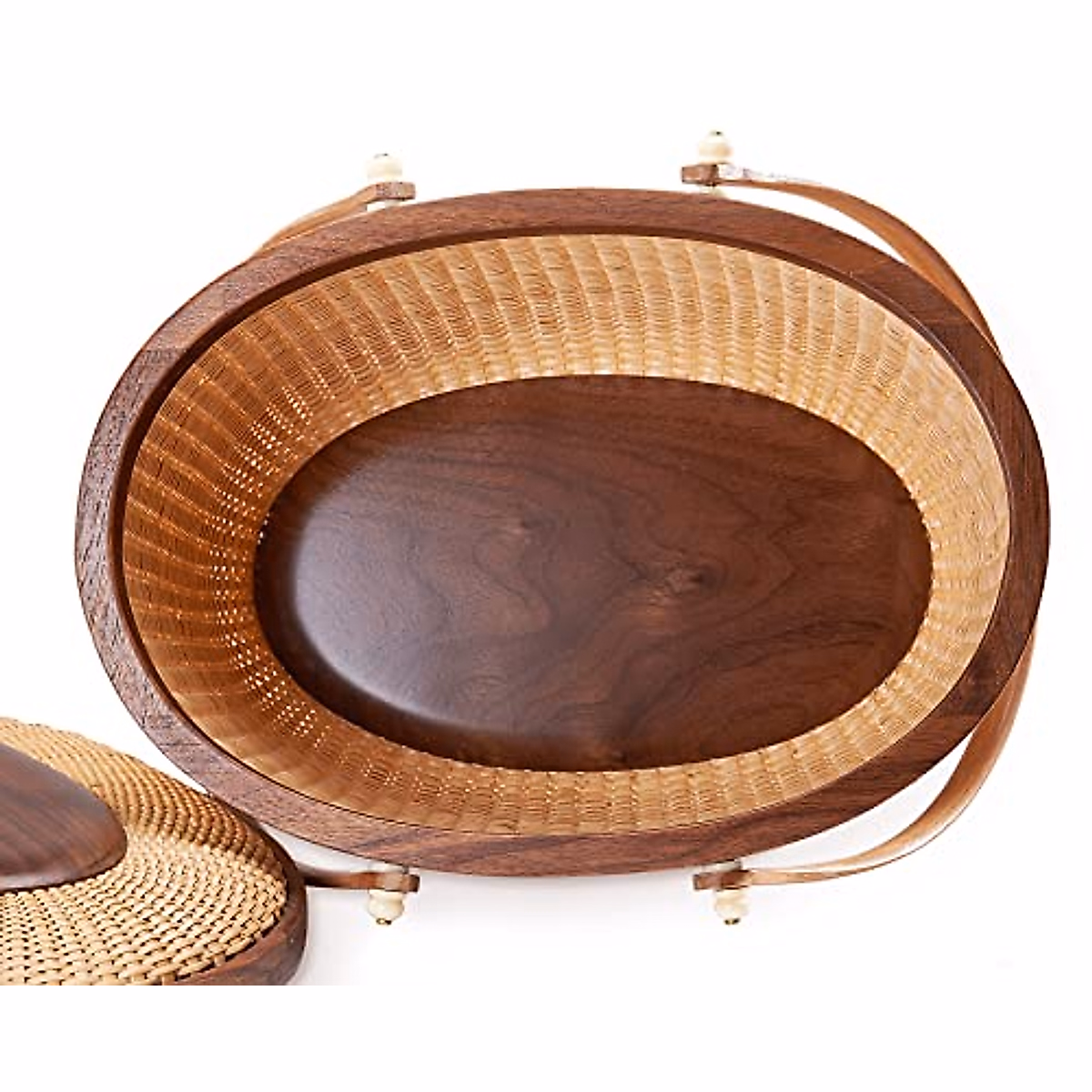 Nantucket Basket Picnic Basket Rattan Handmade Products Woven Sewing kit Storage Basket Two Swing Handles