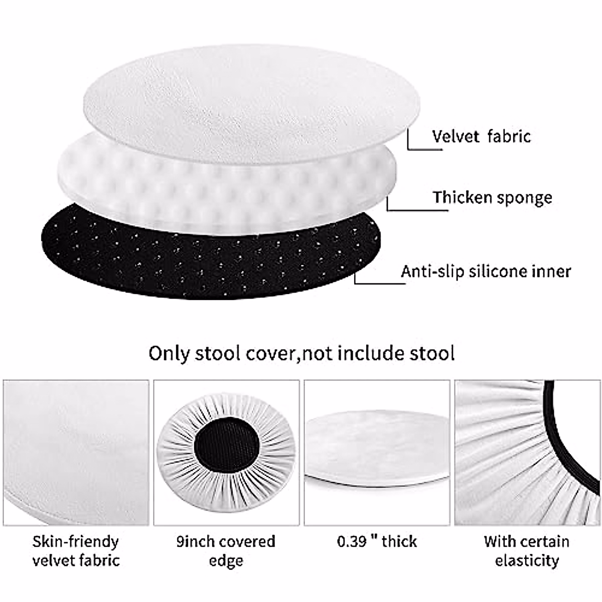 Mosytuky 14 Inch Padded Round Bar Stool Cover Cushion with Elastic Fabric Round Chair Seat Cushion for for Dining Room Office Salon Kitchen - Gamepad Joystick Game