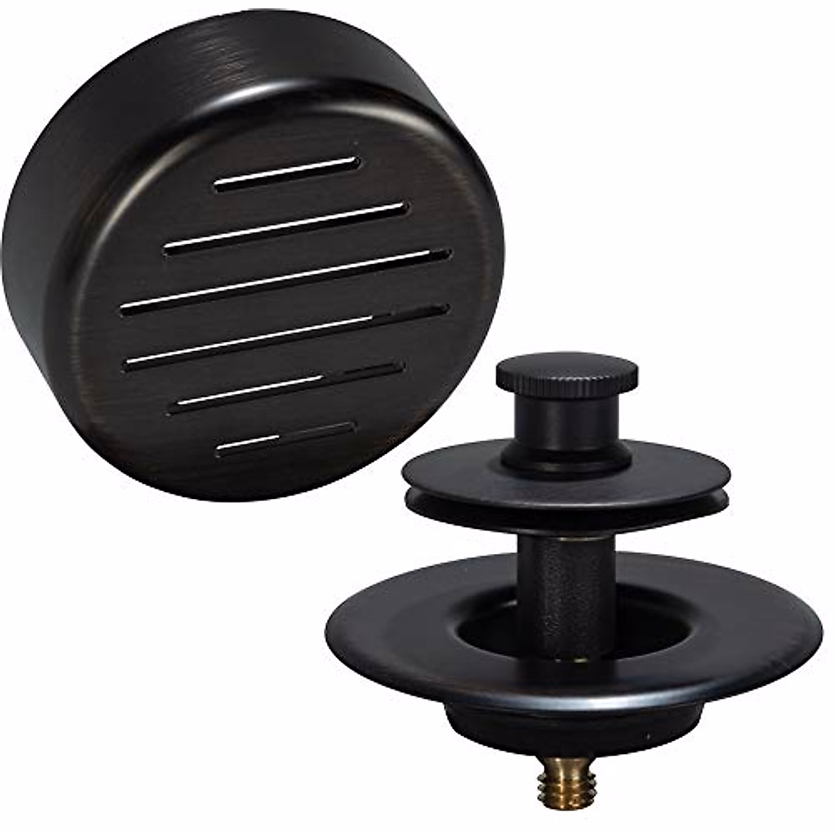 AB&A 60115 Tub Drain Trim Kit with Push eN Lift Stopper, Classic High-Capacity Overflow Plate, and Press-in Strainer Cover, Venetian Bronze