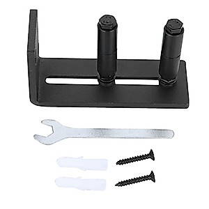 Barn Door Guide Black, Carbon Steel Sliding Barn Door Floor Guide for Bottom Adjustable Roller and Wall Mount System, Smoothly and Quietly 4.1x1.6in