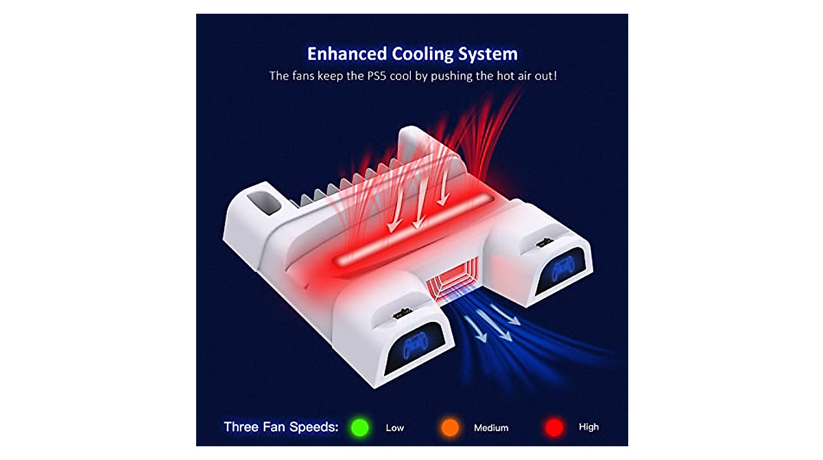 NexiGo PS5 Cooling Stand & Dual Charger - Enhance Performance
