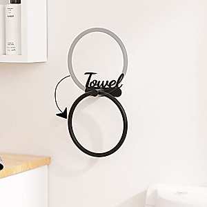 Bathroom Towel Ring Black Towel Ring, Hand Towel Holder for Bathroom Wall, Bathroom Tower Holder, Stainless Steel to Prevent Corrosion or Rusting