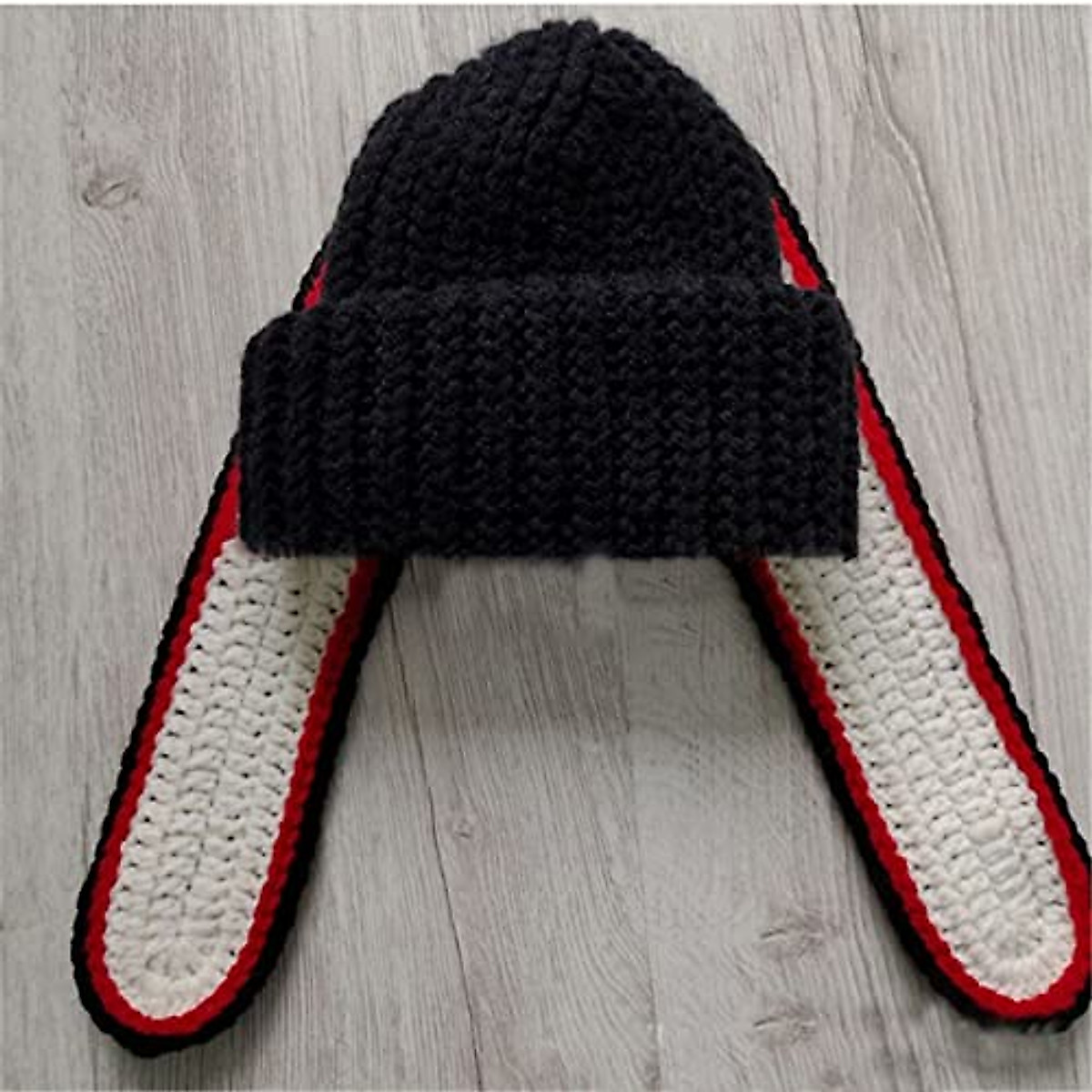 Peiiwdc Hat,Knitted Hat for Children Adult Windproof Foldable Winter Hat Cartoon Ear Shape Keep Warm Windproof Cycling Hat Jujube Red