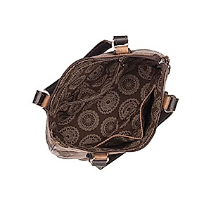 American West Texas Rose Leather Small Convertible Bucket Tote - Golden Tan