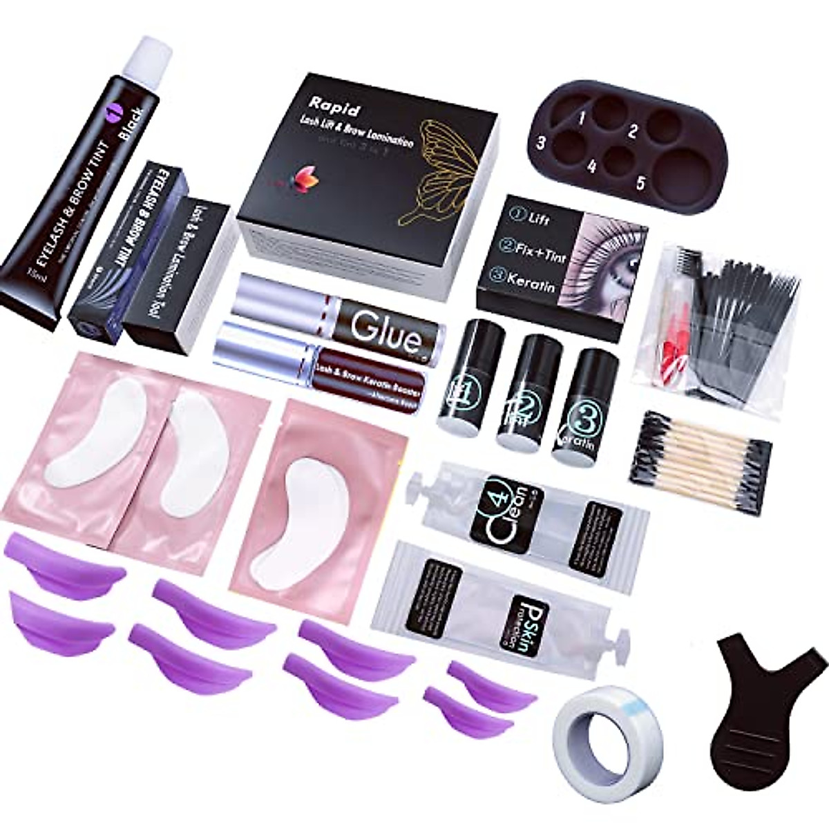 Lash Lift And T-i-n-t Kit, Lash Lift With(D-y-e), 10ml Eyelash Perm With Black Stain, Keratin EyeLash Lifting, Brow Lamination with Darker Look Be Voluminous 6 Weeks-10 Applications