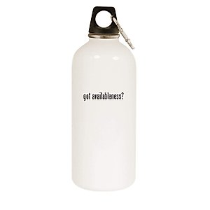 got availableness? - 20oz Stainless Steel White Water Bottle with Carabiner, White