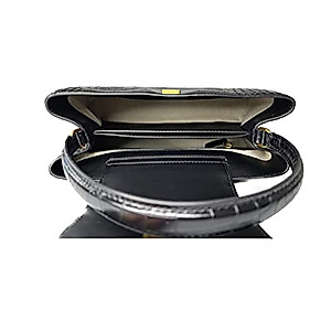 Tory Burch Britten Embossed Small Satchel/Crossbody Bag 141043 Black 001