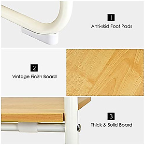 Tangkula Garment Rack with Shelves, Clothes Rack with 5 Shelves & Hanging Bar, Open Wardrobe for Hanging Clothes and Storage, Free Standing Closet Organizer, Clothing Rack for Bedroom Entryway