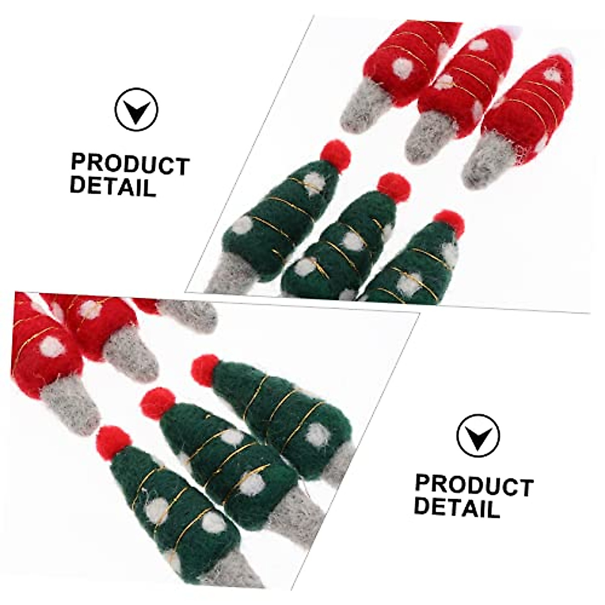 jojofuny 6pcs Felt Christmas Tree Garland Decor Christmas Decor Christmas Felt Ornament Kit Christmas Needle Felting Kit Reindeer Felt Craft Ornament Christmas Tree Pendants Xmas Pendants