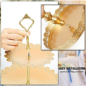 Gold Cake Stand Set Cupcake Holder for Dessert Cake Table Decor