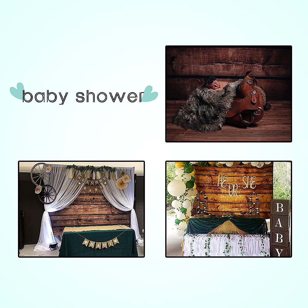 Wood Backdrop for Party Photography Wooden Backdrop 8x8ft LFEEY Vinyl Rustic Brown Wood Photo Backdrop Vintage Wooden Floor Photoshoot Background Wood Plank Birthday Baby Shower Wedding Studio Props