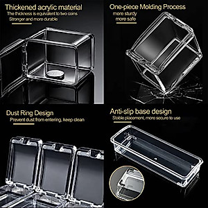 Dfacio Clear Seasoning Containers, Sugar Container Salt Box Condiment Containers with Spoons and Tray, Catering Supplies for Coffee Bar and Hot Cocoa Bar