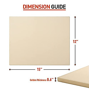 Arcedo Baking Stone for Bread, 15 x 12 Inch Rectangular Pizza Stone for Oven and Grill, Heavy Duty Ceramic Pizza Pan, Thermal Shock Resistant Pizza Grilling Stone for Pizza, Bread, Pies and More