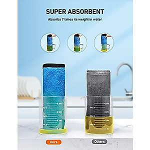 AstroAI Microfiber Towels for Cars, 6-Pack Absorbent and Reusable Microfiber Cleaning Cloth for Car/Domestic Cleaning, Yellow, Blue, Gray, 16" x 16"