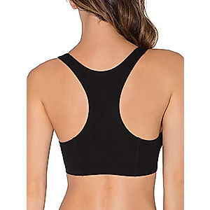 Fruit of the Loom womens Built Up Tank Style Sports Bra, Blue Gem With Black/White/Black Hue - 3 Pack, 34