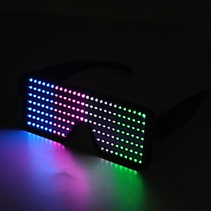 WOWSUN LED Glasses Light Up Dynamic Party Favor Glasses Festival Christmas USB Rechargeable LED Rave Glowing Flashing Glasses