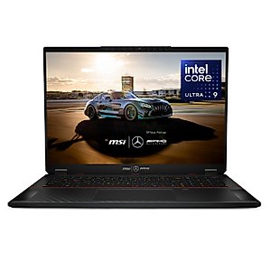 MSI Stealth 18 Mercedes AMG AI 18" UHD+ Mini-LED 120Hz Ultra Thin and Light Gaming Laptop, Intel Core Ultra9-185H, RTX 4080, 64GB DDR5, 2TB NVMe SSD, Windows 11 Pro, Stealth 18 AMG A1VHG-047CA