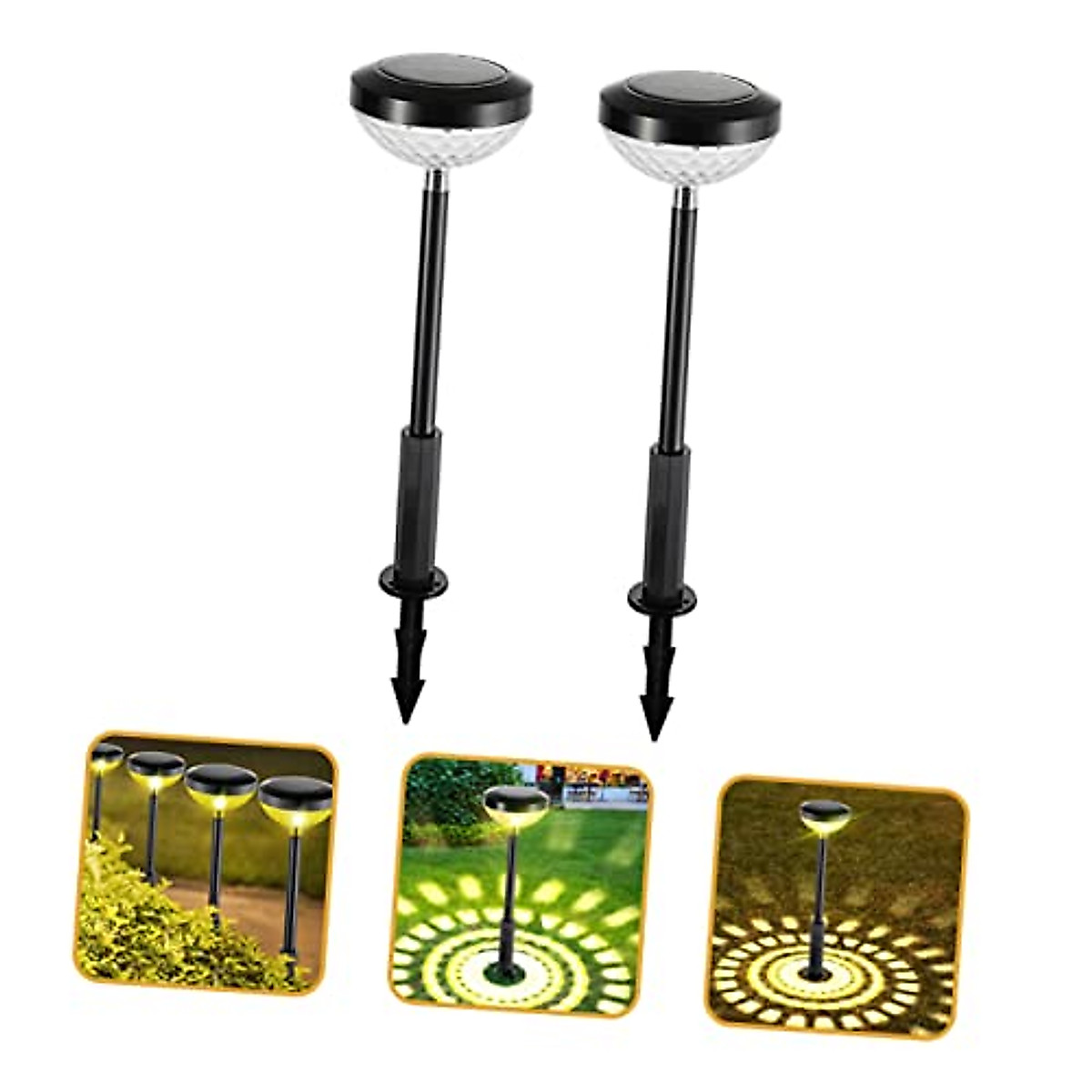 Outanaya 2 Pcs Solar Projector Lamp Outdoor Landscape Lights Outdoor Garden Lights Decorative Solar Lights Outdoor Night Light Solar Stake Lights LED Landscape Lights Yard Solar Light Abs