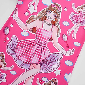 MSSmile-FANKID Girls Bar-Bie Costume Pink Bar-Bie Dress Girls home wear casual dress (4-5Year/120cm,Rose)