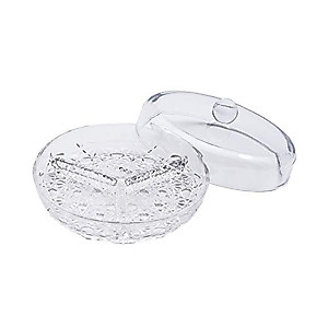Huang Acrylic 3-Section Divided Serving Dishes with Lid | Round Snack and Condiment Tray with Cover | Multifunctional Party Snack Tray for Nuts, Candies, Fruit, and Veggies