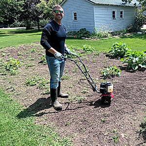 Thunderbay Cultivator 2Cycle 52cc Gas Powered Tiller w/Adjustable 4 Steel Tines Small Rototiller