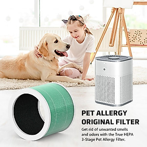 HY1800 Air Purifier Replacement Filter, Compatible with Loytio/AYAFATO/Honeyuan/IOIOW/CHIVALZ/MORENTO HY1800 Purifier, 3-in-1 Filtration, High-Efficiency Activated Carbon, True HEPA 13 Filter (4 Pack)