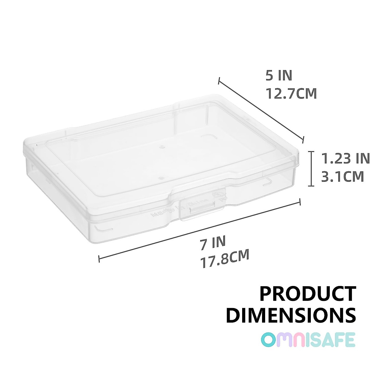 OMNISAFE 5x7 Photo Storage Cases, Plastic Craft Storage Container, Acid-Free Box for Pictures, Crafts, Scrapbooking, Photo Keeper (20)