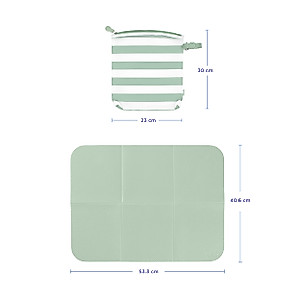 Ubbi On-The-Go Changing Baby Mat with Carrying Bag, Soft and Comfortable Diaper Bag Accessory Must Have for Newborns, Easy to Clean, Portable Changing Pad, Sage Green