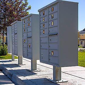 Tenare 96 pieces 8 Set Reflective Mailbox Numbers Vinyl Waterproof Numbers 0-9 Self Adhesive for Outside Signs Door Trucks Address Trash(3 Inch,Gold in Black)