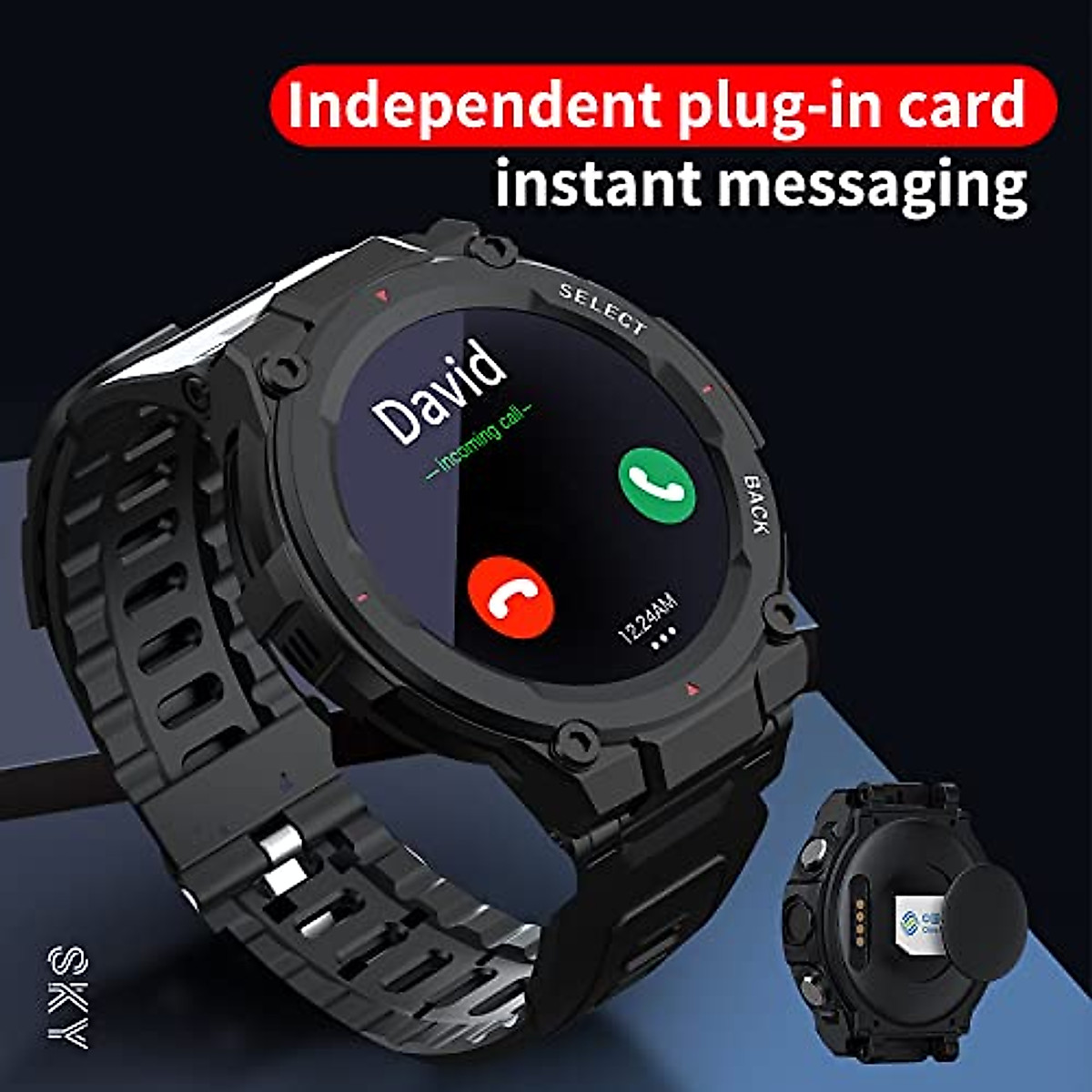 JZ&TS LOKMAT Sky Smart Watch SOS Emergency Calls Fitness Tracker Waterproof Sports Smartwatches Bluetooth Watch Men Women for iOS Android (White)