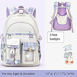 Girls Backpacks 15.6 Inch Laptop School Bag College Backpack Travel Daypack Large Bookbags for Teens Girls College Women Students (White)