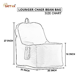 SATTVA All Weather Water Resistant Lounger Bean Bag for Adults - Big Bean Bag Covers Only (No Filling), Love Sack Bean Bag Oversized, Washable Ultra Soft Zipper, for Dorm & Family Room (Green)