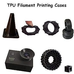 BigcaseTech 0.8KG Spool TPU Filament，95A TPU 3D Printer Filament,1.75mm, Flexible Soft Filament, Dimensional Accuracy +/- 0.03 mm for Comgrow Creality ELEGOO ANYCUBIC etc. 3D Printer(Black TPU)