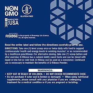 Life Extension D-Ribose Powder - For Energy Management & Heart - Muscle Health Supplement After Exercise - Vegetarian, Gluten-Free, Non-GMO - 150g (30 Servings)