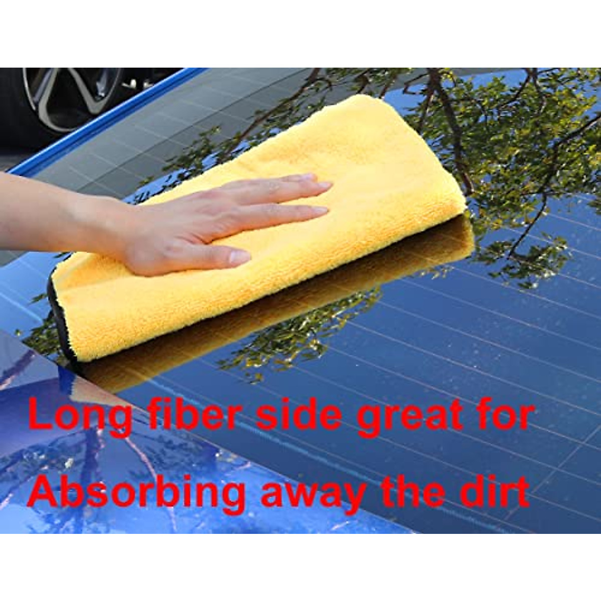 Simple Houseware Professional Grade Ultra Plush Premium Microfiber Towels, 410 GSM (16 inch x 24 Inch) (6 Pack) - Safe for Car Wash, Home Cleaning & Pet Drying Cloths