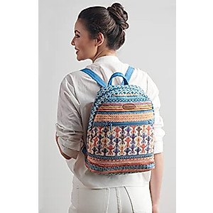 Maison d' Hermine Backpack Cotton Shoulder Backpack with Small Pouch Lightweight Bag for Travel Work Beach Perfect for Women & Men (Ikat - Ikatan)